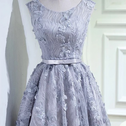 Vintage Lace Homecoming Dress,silver Short Prom Dress, on Luulla