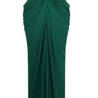 Femmes De Longues Robes De Soirée V Cou Ruché Pli Criytal Formelle Robe ...