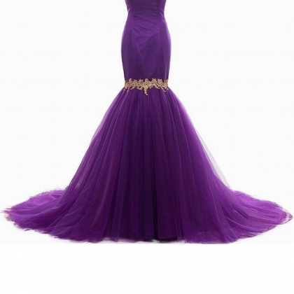 Special Occasions Purple Mermaid Strapless Sweetheart Prom Wedding ...
