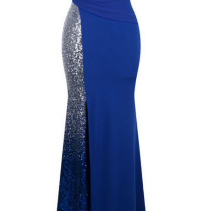 Strapless Sweetheart Gradient Sequin Ruched Floor-length Prom Dress ...