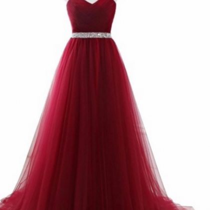 Deep Red Dress And Evening Net Creased Pearl Dress Dress on Luulla