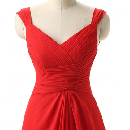 Pleated Red Dress Party Dress Evening Dresses on Luulla