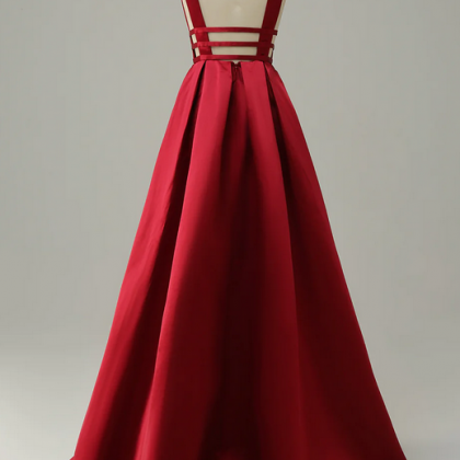 Elegant Simple Satin Formal Prom Dress, Beautiful Prom Dress, Banquet ...