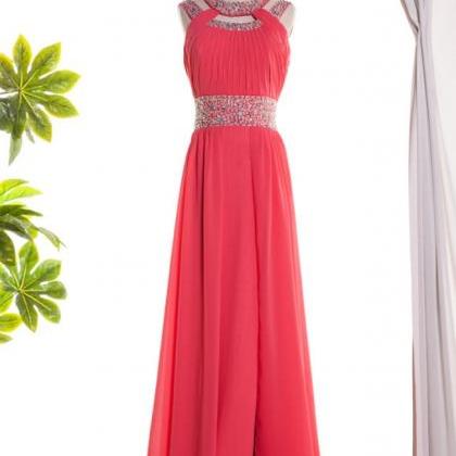 Prom Dresses,coral Open Back Cocktail Dress, Long Prom Dresses on Luulla