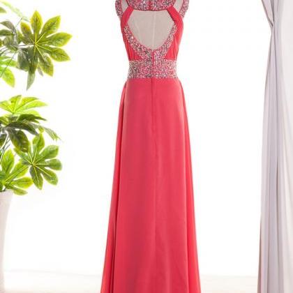 Prom Dresses,coral Open Back Cocktail Dress, Long Prom Dresses on Luulla