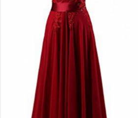 Dark Red Sheer Neck Long Formal Occasion Dress on Luulla