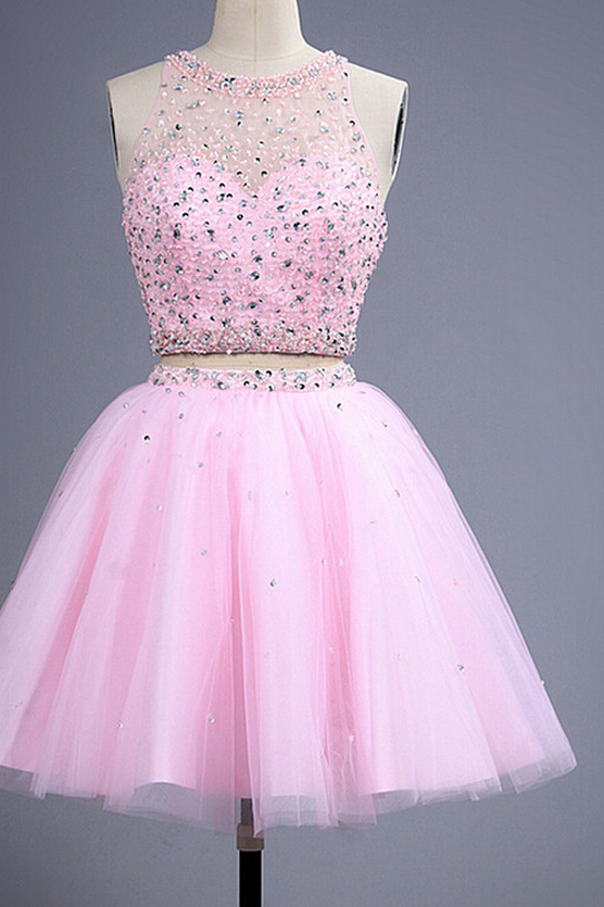 Two Piece Homecoming Dress,pink Homecoming Dresses on Luulla