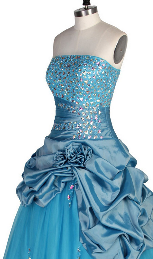 Blue Evening Dresses, Luxury Crystal Evening Dresses, Evening Dresses ...