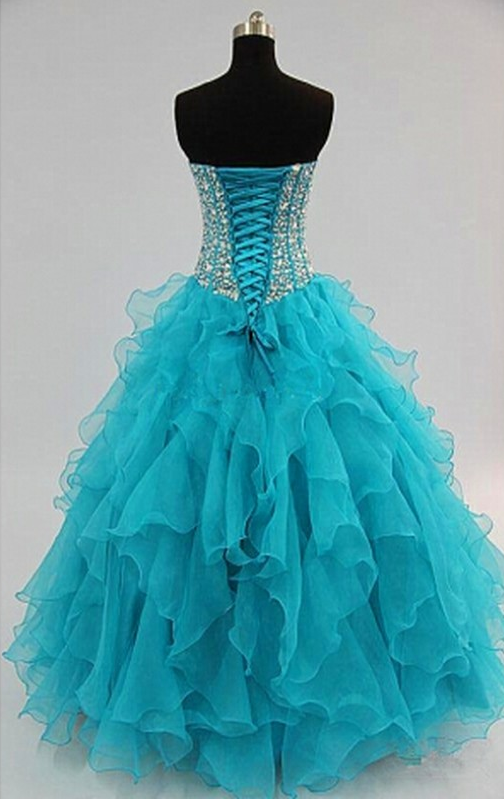 Evening Dresses, Party Dress,turquoise Prom Dresses,ball Gown Prom ...