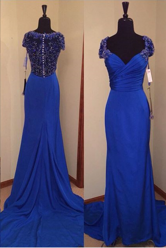 Royal Blue Prom Dresses,royal Blue Prom Dress,beaded Formal Gown ...