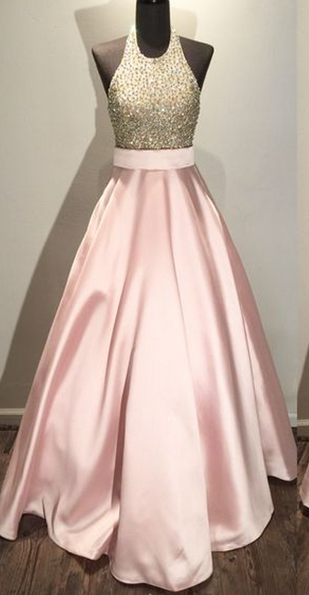 Backless Halter Prom Dress,long Prom Dresses,charming Prom Dresses ...