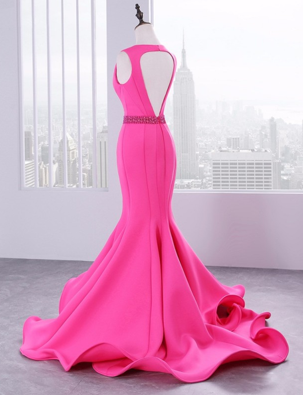 Luxury Satin Mermaid Long Evening Dress Formal Party Gown Special