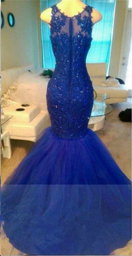 Royal Blue Mermaid Prom Dress With Sequin on Luulla