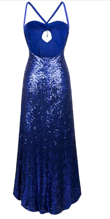 Night Gown With Foil Blue Crystal Evening Dresses on Luulla