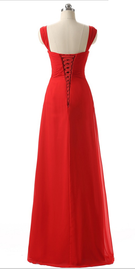 Pleated Red Dress Party Dress Evening Dresses on Luulla