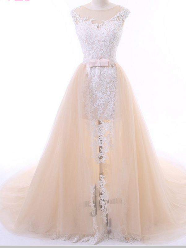 A Woman's Long Gown With A Disassembled Dress For A Long Gown Evening ...