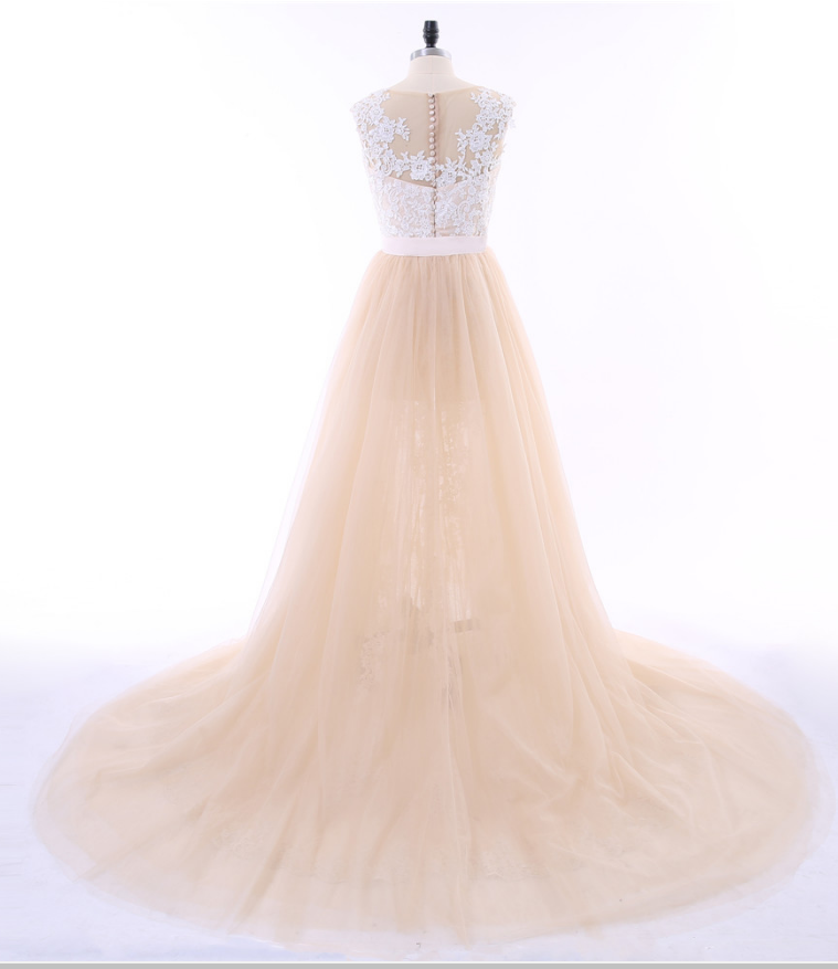 A Woman's Long Gown With A Disassembled Dress For A Long Gown Evening ...