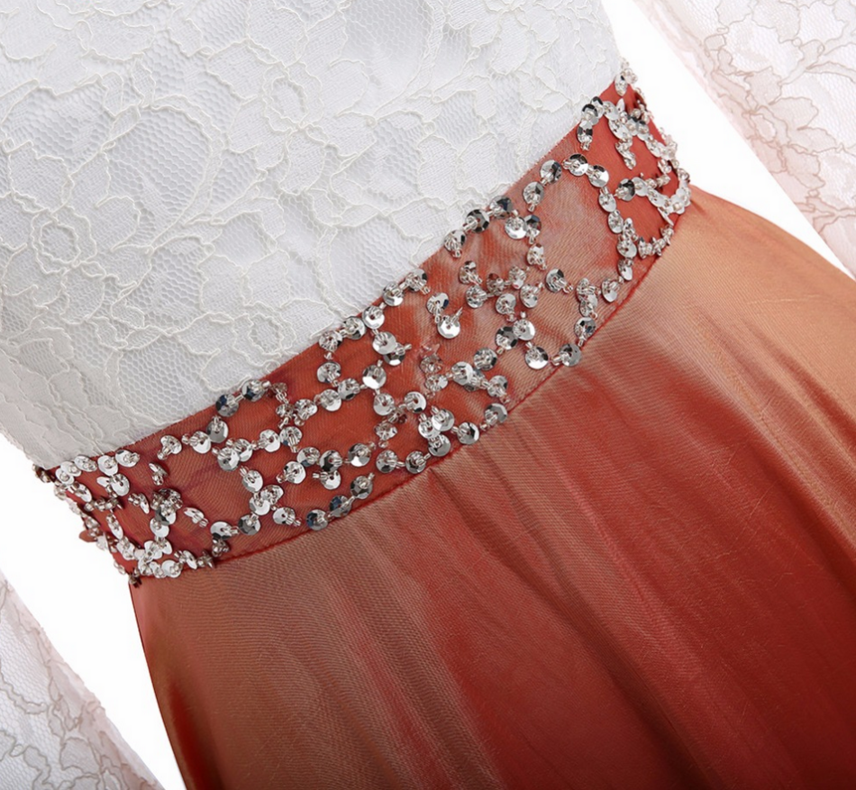 Real Photos Of The Lace Wedding Dress Open Late Evening Dress Sleeve ...