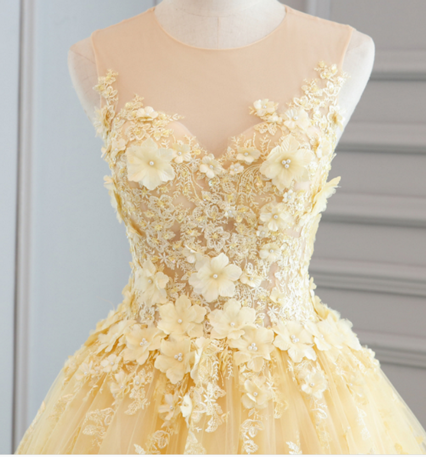 Beautiful Dress Dress Bal Outdoor Lovers Ah Long Flower Lace Layer 3d ...