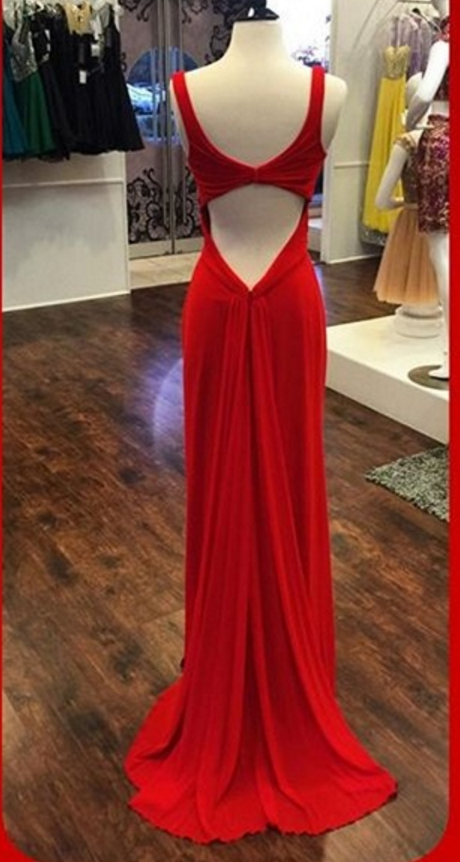 Red Prom Dress,sexy Open Back Prom Dress,a Line Red Evening Dress on Luulla