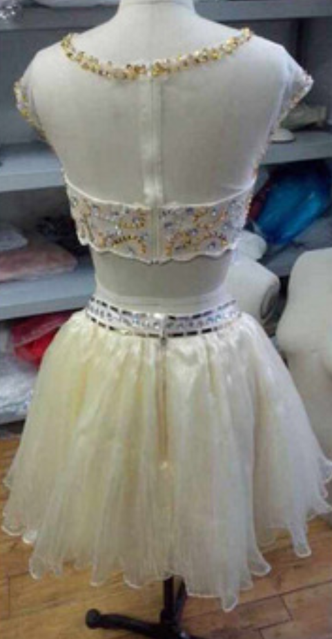 Cap Sleeve Prom Dress, Prom Dress, 2 Piece Prom Dress, Junior Prom ...