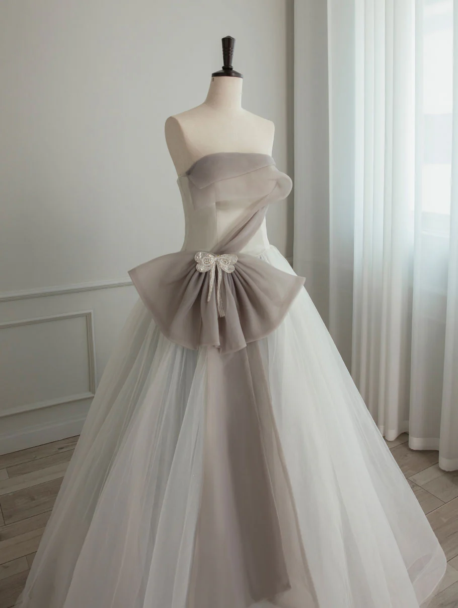 Prom Dresses,a-line Tulle White Long Prom Dress, White Formal Party ...