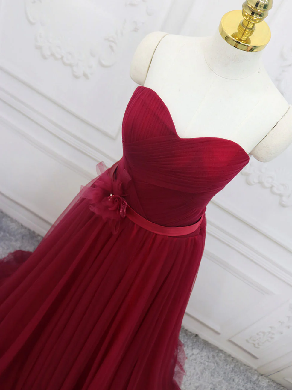 Prom Dresses,a-line Sweetheart Neck Burgundy Long Prom Dress, Burgundy ...
