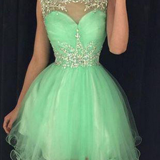 Green Organza Homecoming Dress Short Mini Homecoming Dresses On Luulla