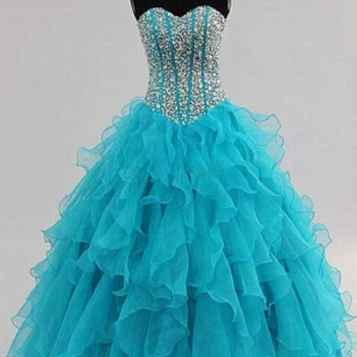 Evening Dresses, Party Dress,turquoise Prom Dresses,ball Gown Prom ...