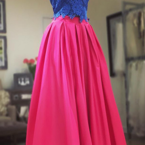 Two Pieces Prom Dresses, Spaghetti Straps Prom Dresses,floor Length ...