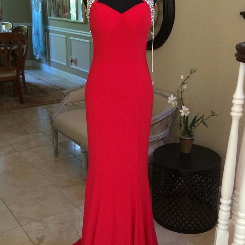 Red Backless Prom Dress,long Prom Dresses,charming Prom Dresses,evening ...