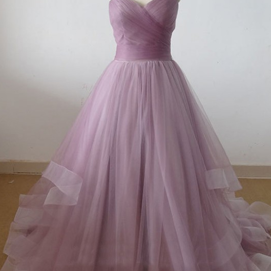 Charming Prom Dress V-neck Prom Dress A-line Prom Dress Organza Prom ...