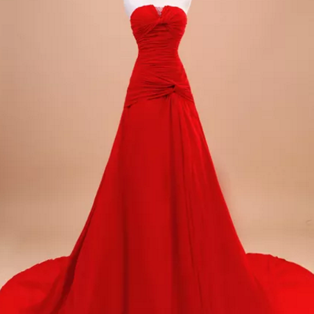 The Red Sleeveless Evening Dress on Luulla