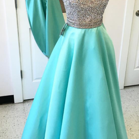 Beaded Mint Prom Dress With Open Back Evening Dresses on Luulla