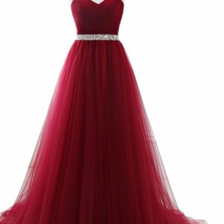 Deep Red Dress And Evening Net Creased Pearl Dress Dress on Luulla