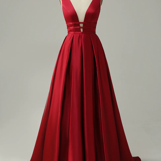 Elegant Simple Satin Formal Prom Dress, Beautiful Prom Dress, Banquet ...