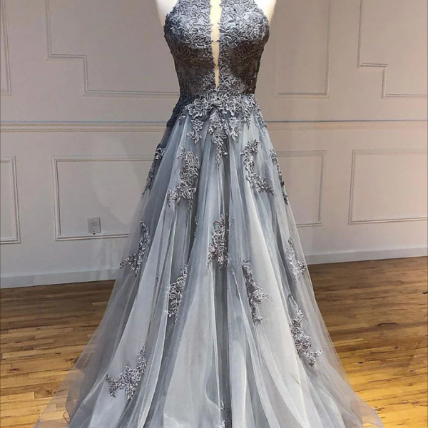 Prom Dress,modest Prom Dress,halter Prom Dress,lace Prom Dress on Luulla