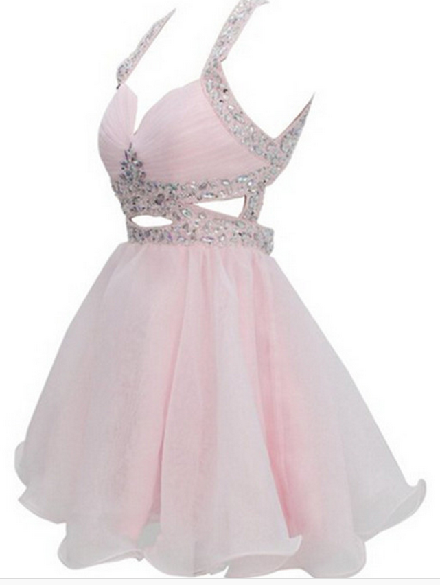 Cute Backless Homecoming Dress,spaghetti Straps Homecoming Dresses on ...