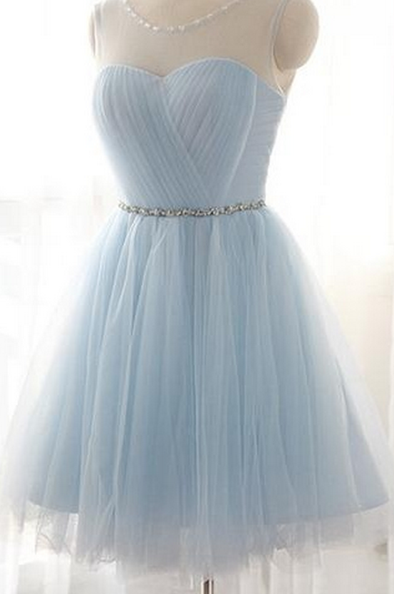 Light BLue Homecoming Dress,Sleeveless Chiffon Homecoming Dresses on Luulla