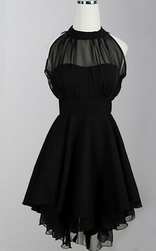 Homecoing Dress,black Halter Homecoming Dress,hi Low Chiffon Homecoming ...