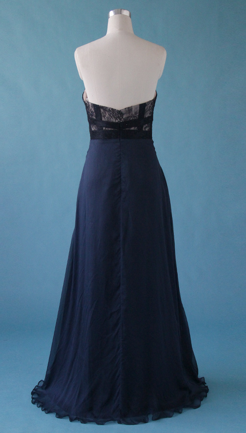 Elegant Deep Blue Sweetheart A-line Floor Length Prom Dresses, Elegant ...