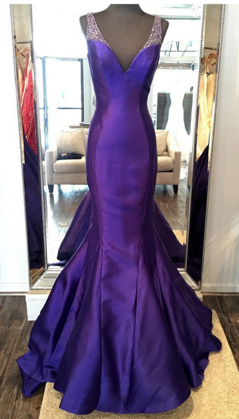 Charming Prom Dress,satin Prom Dress,v-neck Prom Dress on Luulla