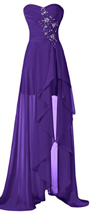 Grape Prom Dress,chiffon Prom Gown,chiffon Evening Gowns on Luulla