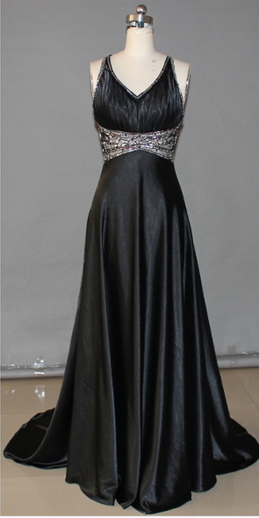 Black Prom Dresses,backless Prom Dress,organza Prom Dress,simple Prom ...