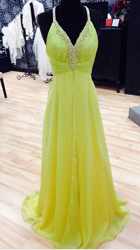 Yellow Prom Dresses,chiffon Prom Gown,backless Prom Dresses,prom ...
