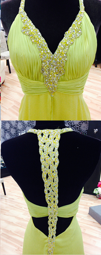Yellow Prom Dresses,chiffon Prom Gown,backless Prom Dresses,prom ...