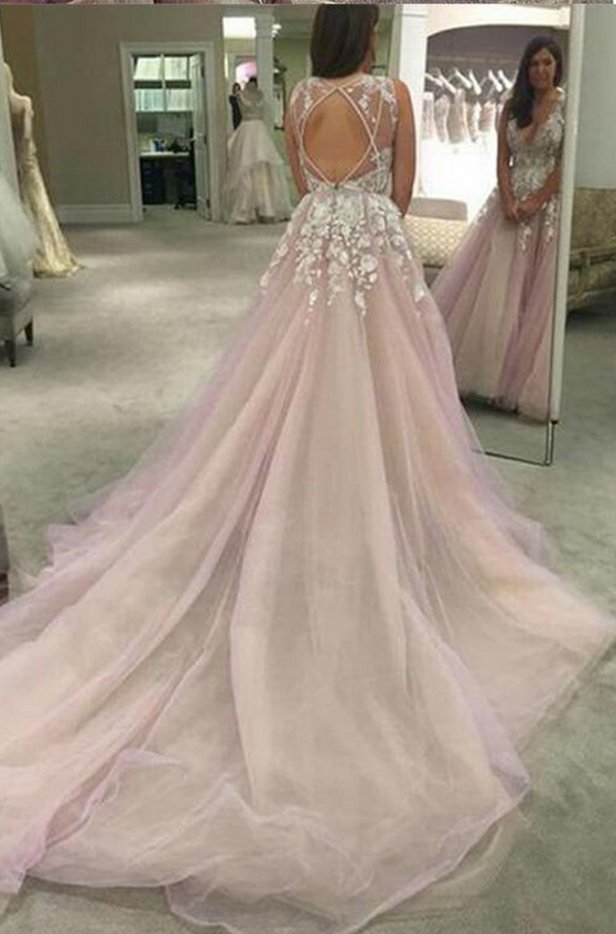 Open Back Wedding Dress,colorful Wedding Dresses,custom Bridal Dress on ...