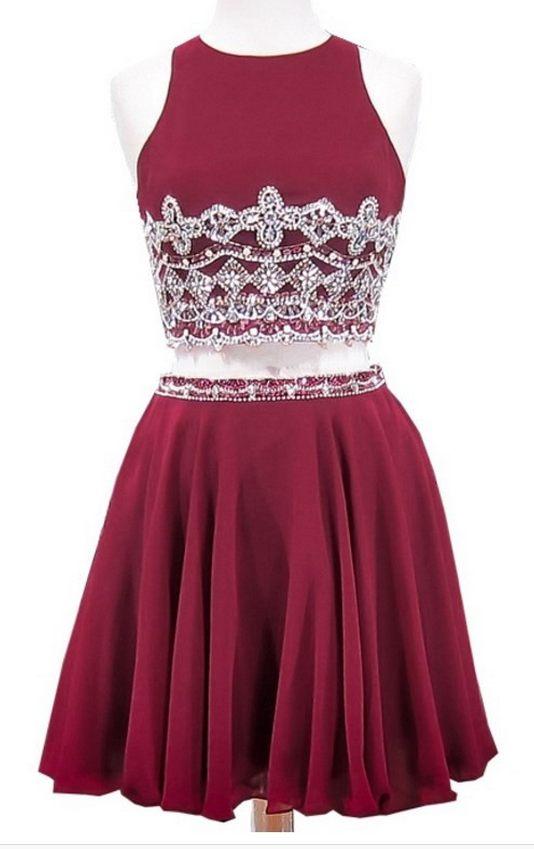 Grade Prom Party Dresses A-line Scoop Sleeveless Beaded Crystals ...