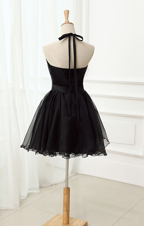 Cute Little Black Short Dresses, Homecoming Dresses, Halter Short Prom ...