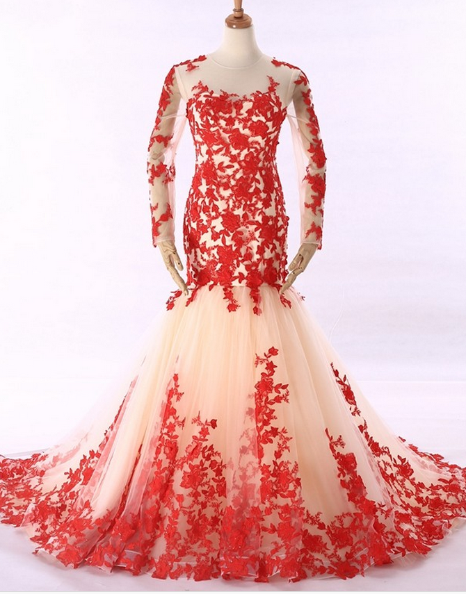 Long Sleeve Evening Dress,formal Evening Gowns on Luulla